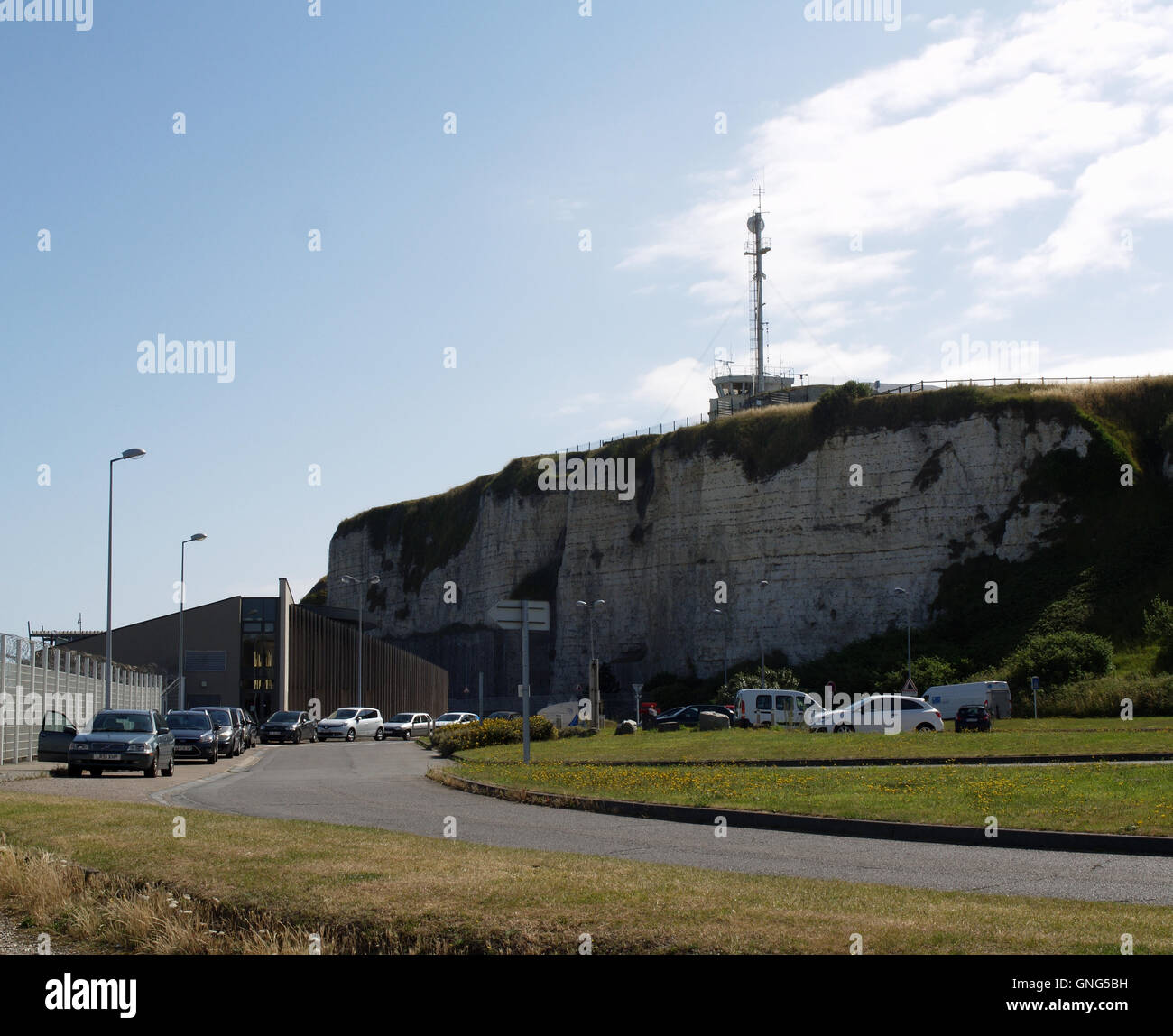 View of cliffs from from Quai de la Marne, Dieppe, France Stock Photo ...