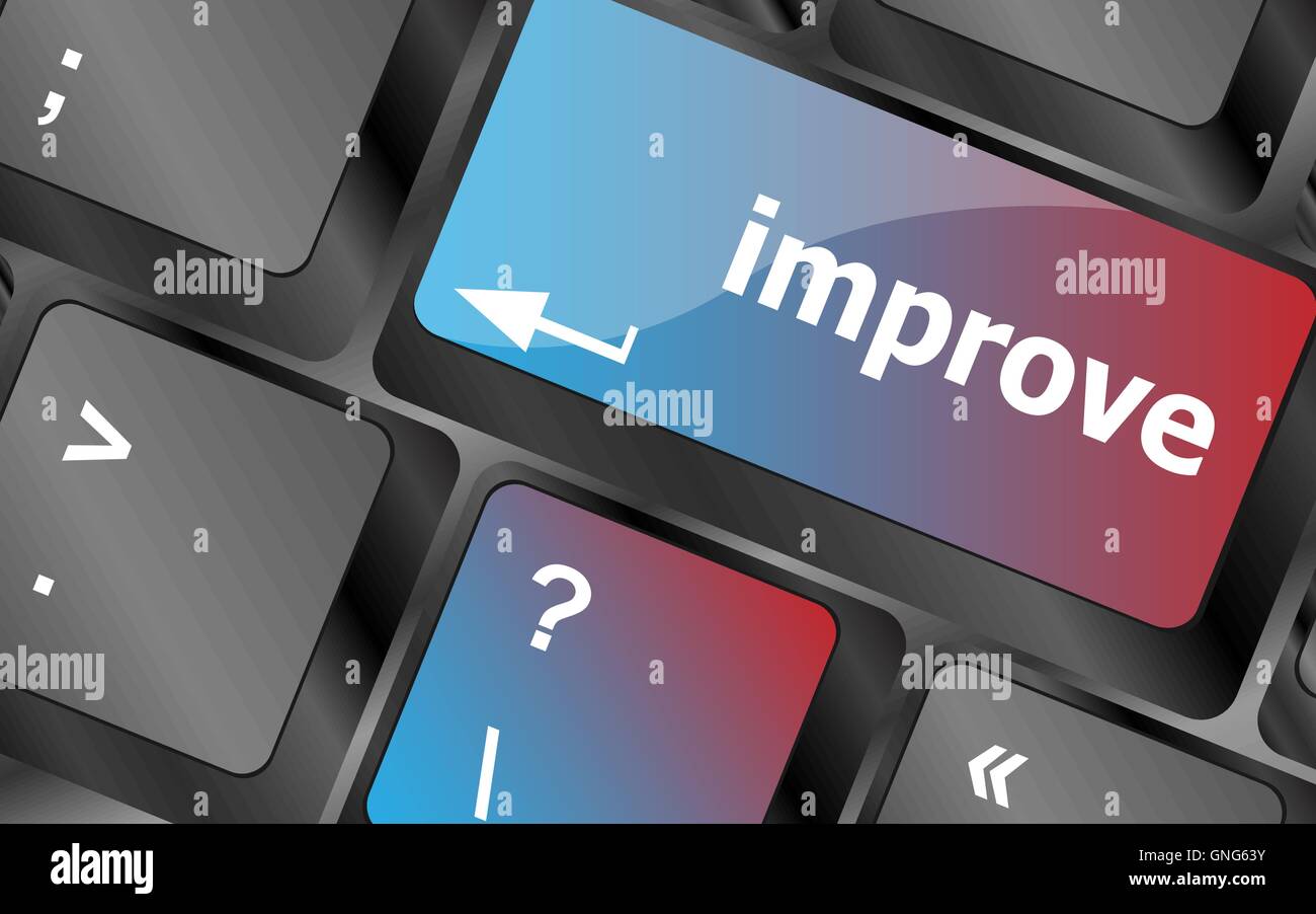 improve or improvement business concept with key on keyboard . keyboard ...