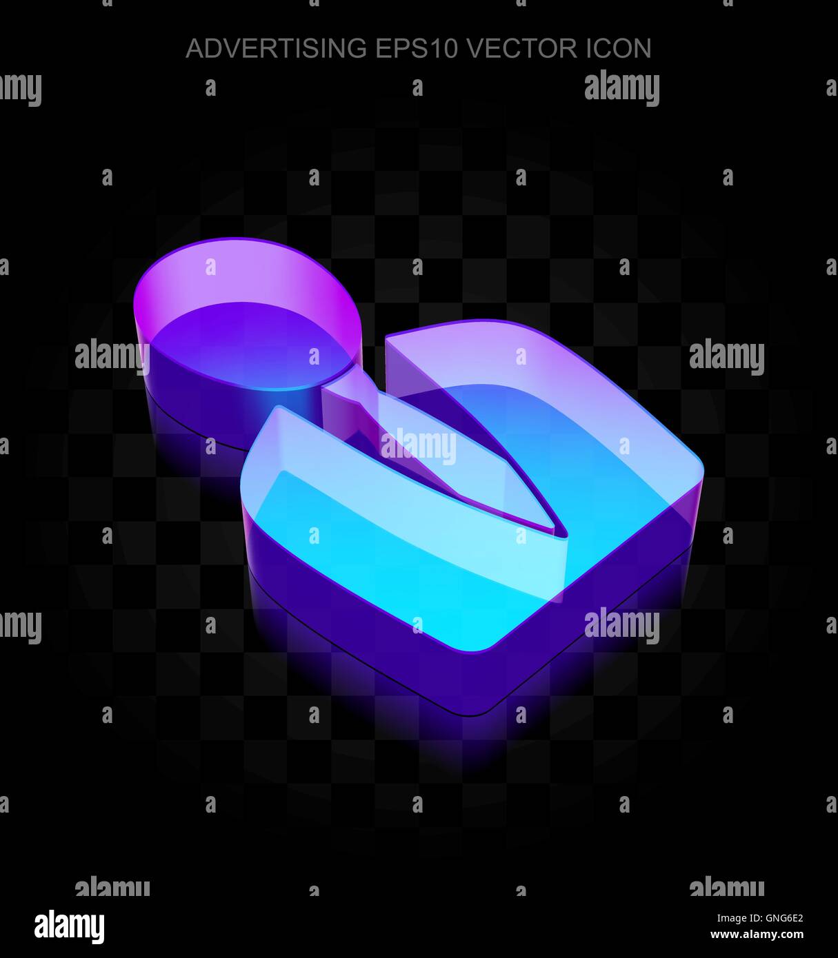 Marketing icon: 3d neon glowing Business Man made of glass, EPS 10 ...