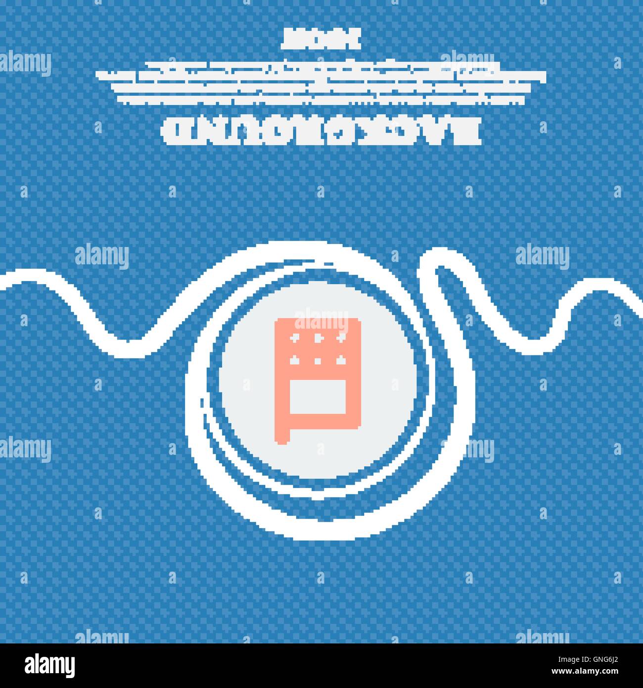 mobile phone sign icon. Blue and white abstract background flecked with ...