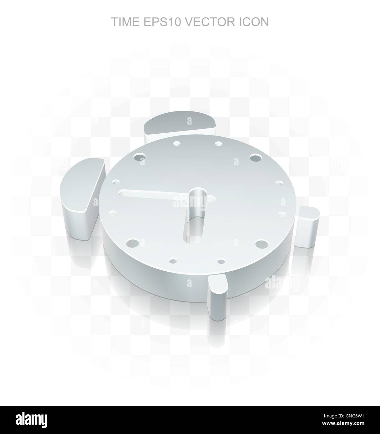 Timeline icon: Flat metallic 3d Alarm Clock, transparent shadow EPS 10 ...
