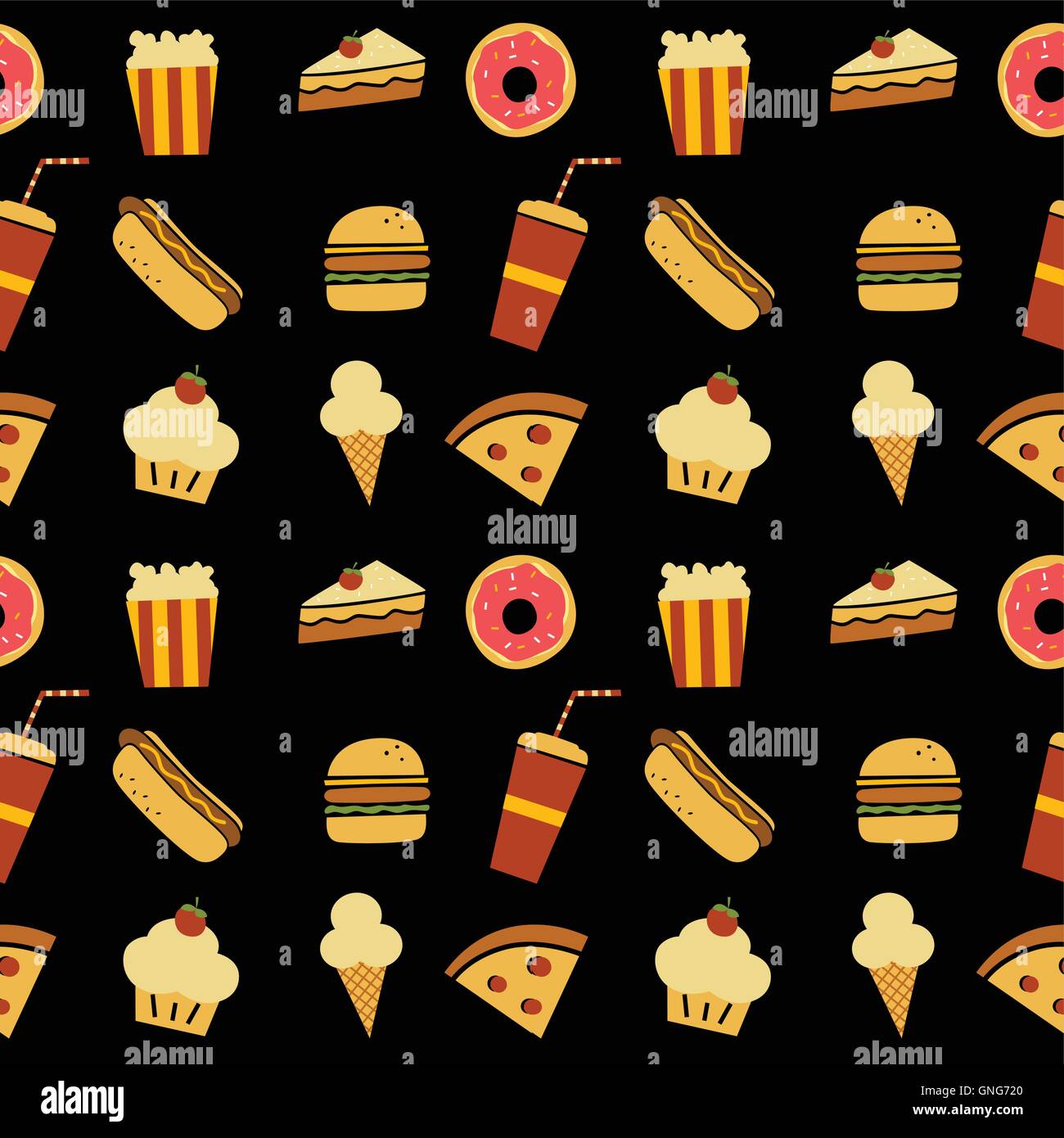 seamless fastfood restaurant theme pattern Stock Vector Image & Art - Alamy