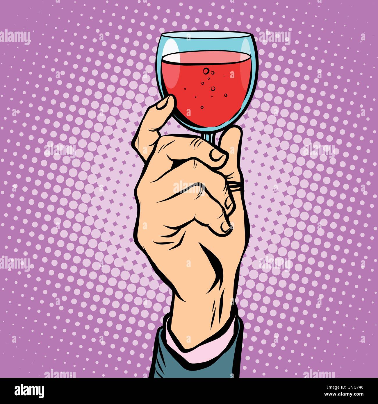 Man hand glass red Stock Vector Images - Alamy