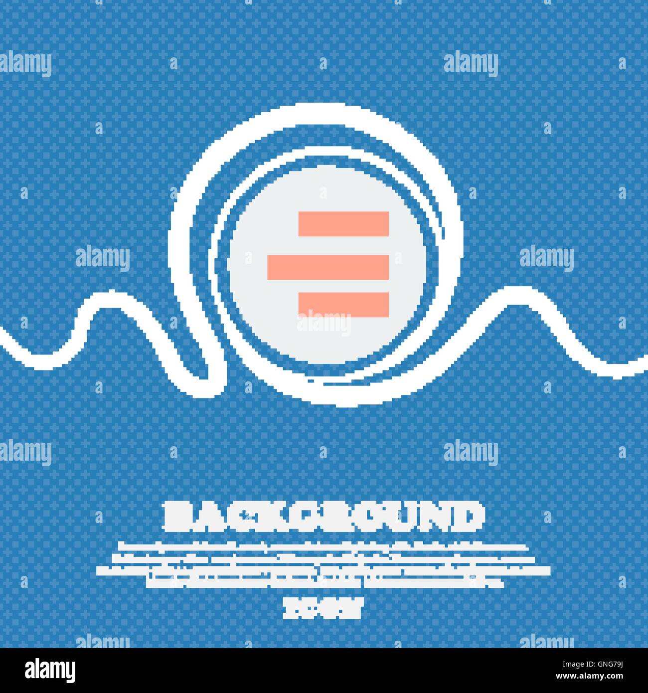 Right-aligned icon sign. Blue and white abstract background flecked ...