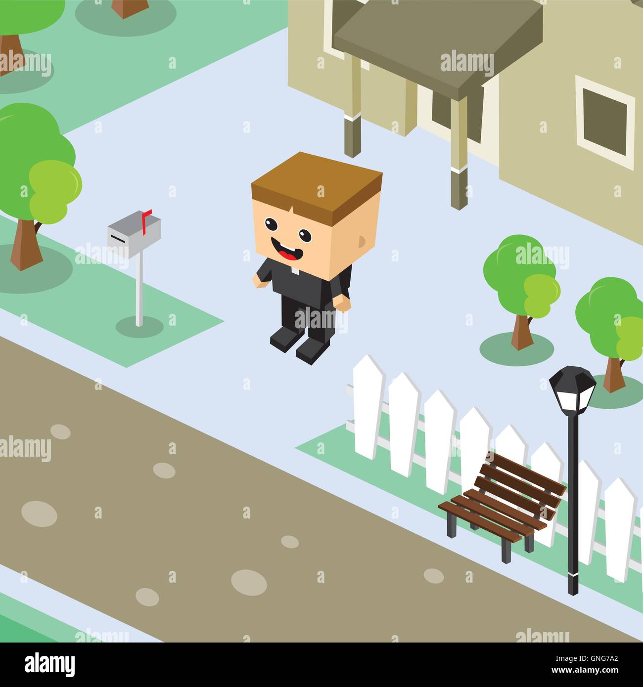 businessman residential home isometric cartoon Stock Vector Image & Art ...