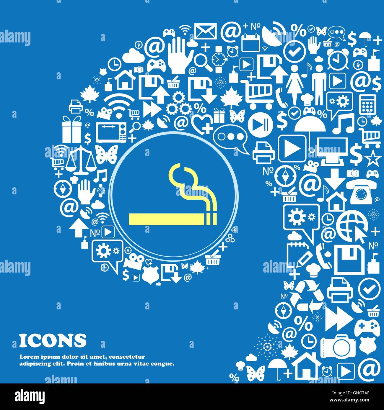 cigarette smoke sign symbol. Nice set of beautiful icons twisted spiral ...