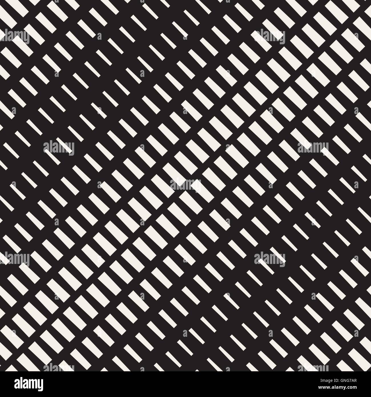 Vector Seamless Black And White Diagonal Halftone Rectangles Pattern ...