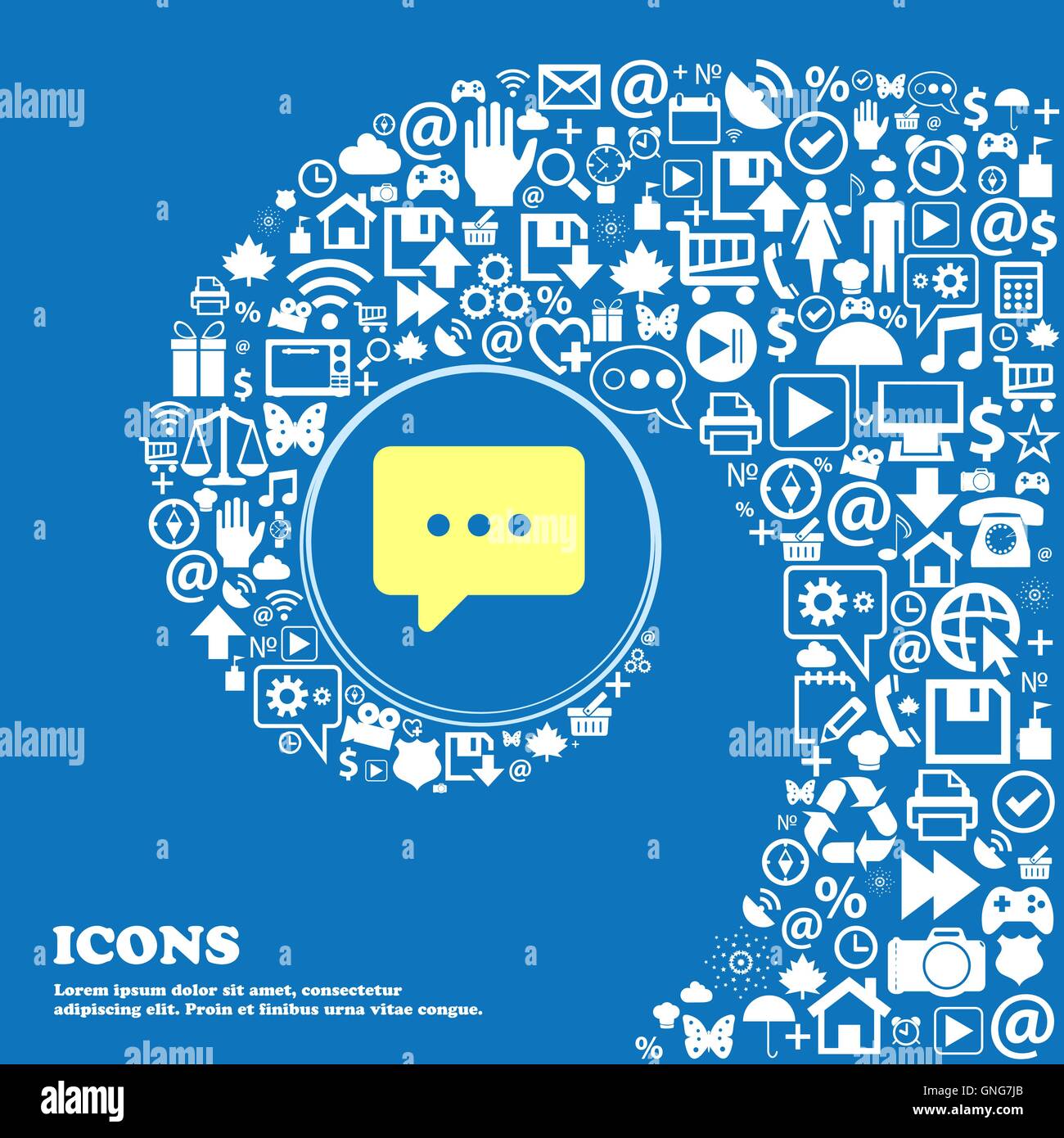 Cloud of thoughts sign symbol. Nice set of beautiful icons twisted ...