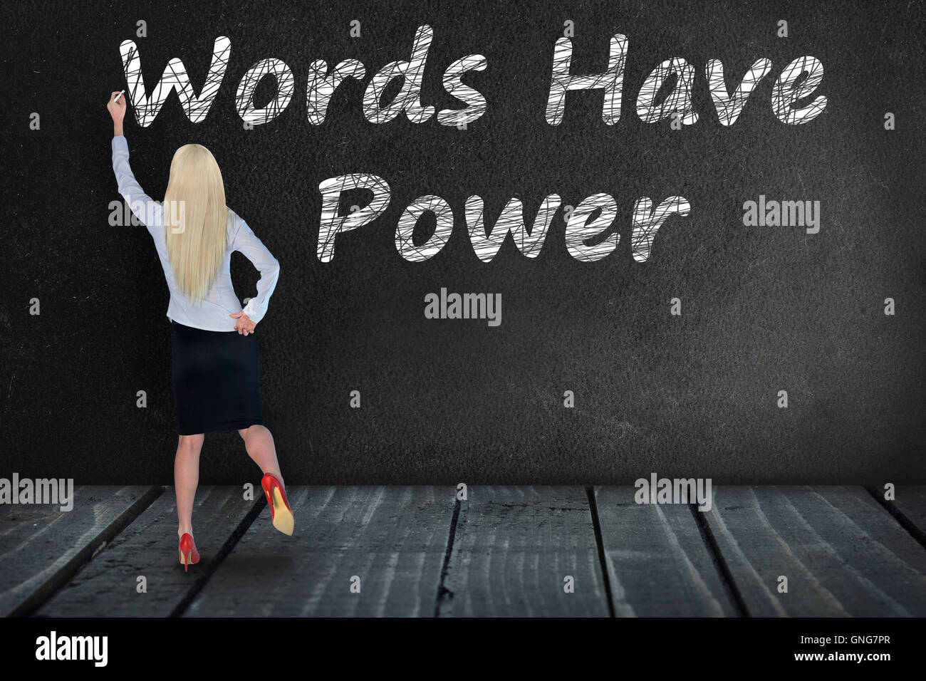 Words Have Power text write on black board Stock Photo - Alamy