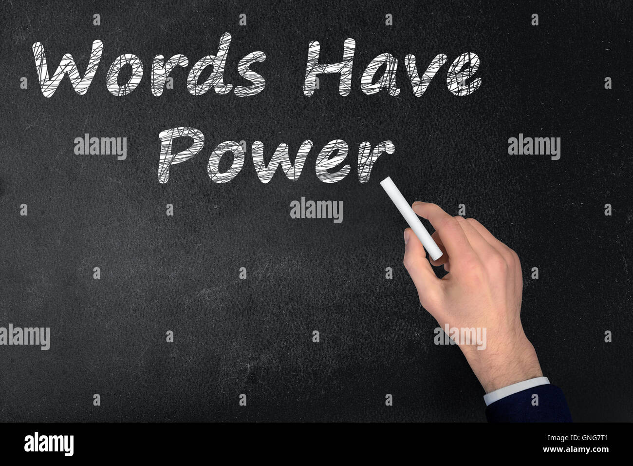 Words Have Power text write on black board Stock Photo - Alamy