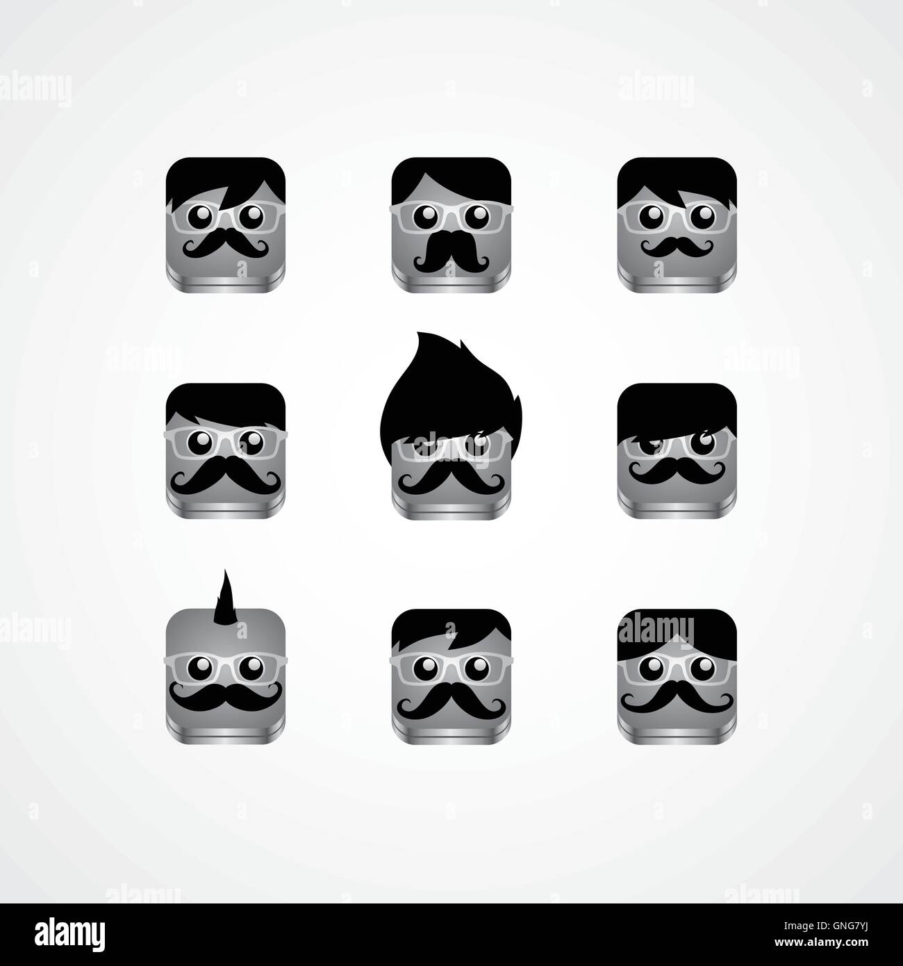 geek guy avatar portrait set Stock Vector Image & Art - Alamy