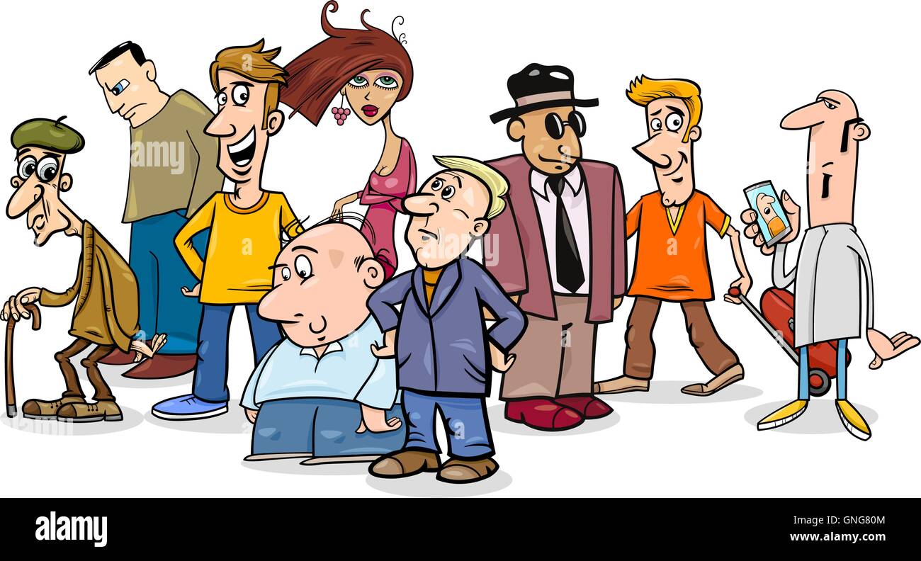 people group comic illustration Stock Vector Image & Art - Alamy