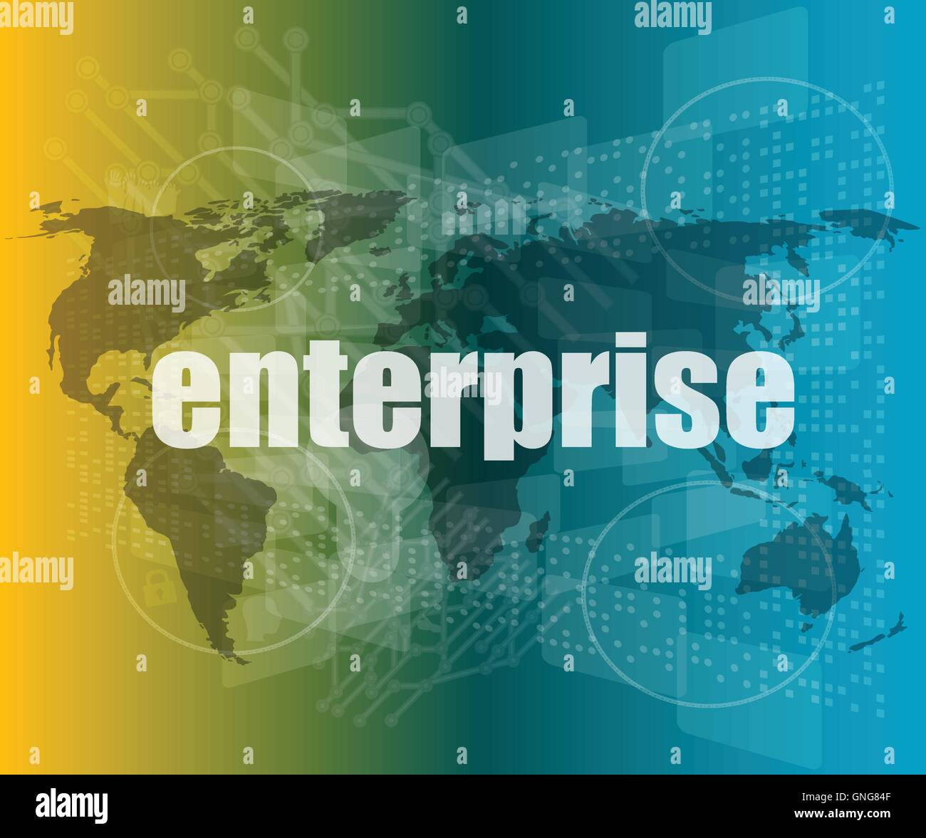 business concept: enterprise words on digital screen, 3d vector ...