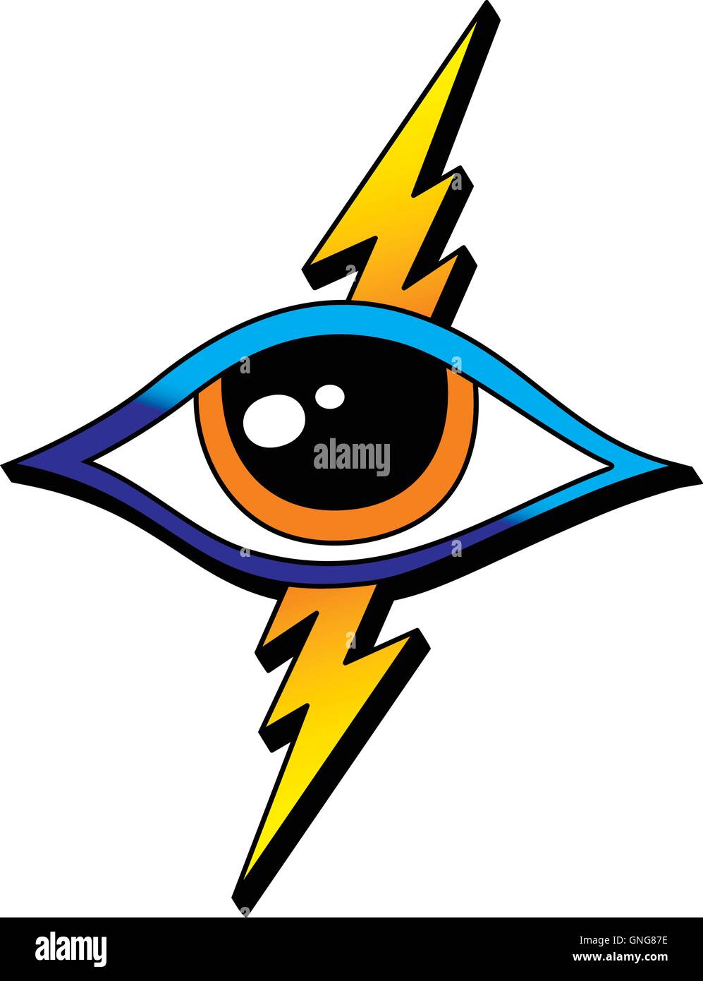bolt lightning eye symbol theme Stock Vector Image & Art - Alamy