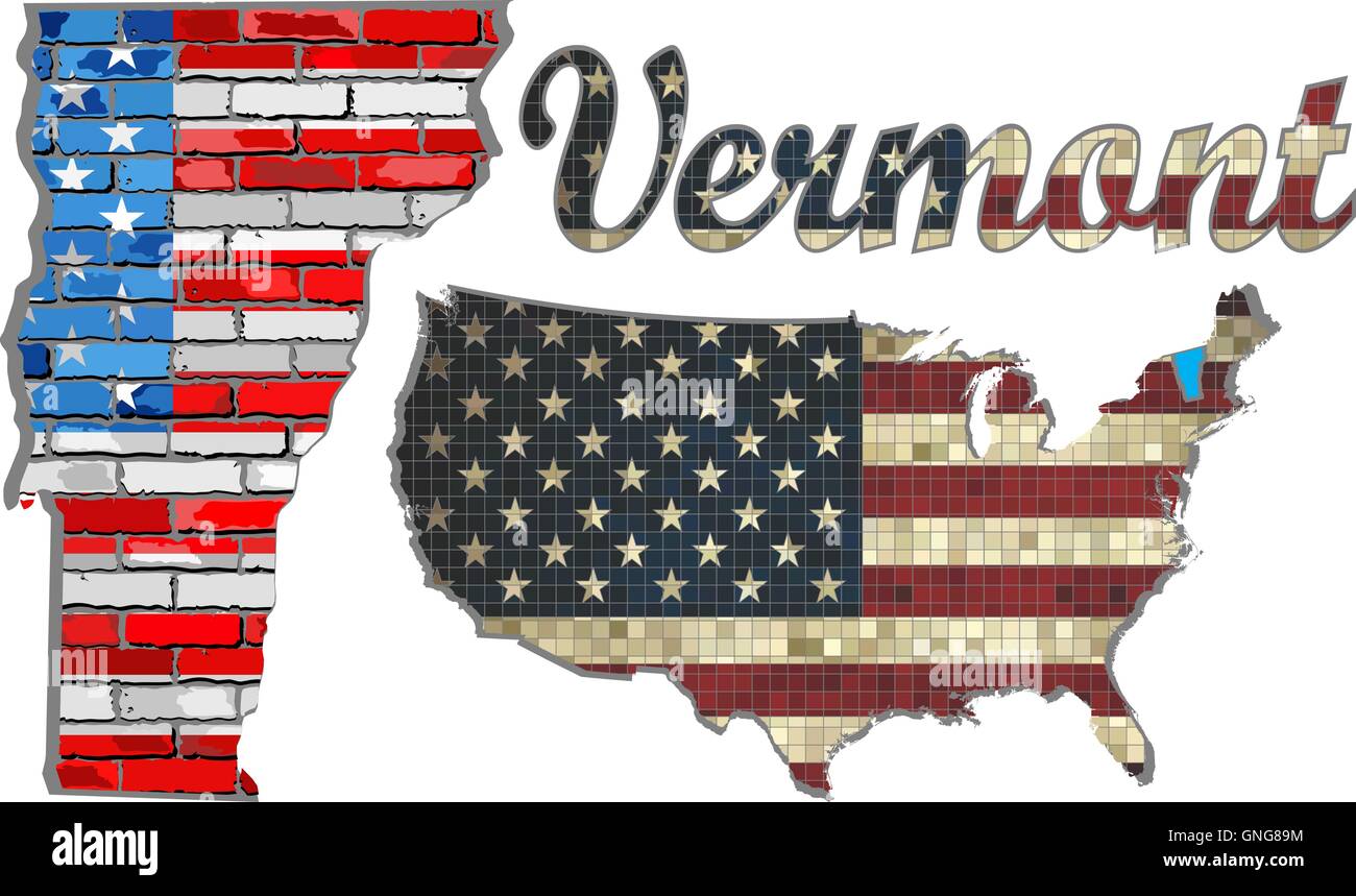Vermont map us state Stock Vector Images - Alamy