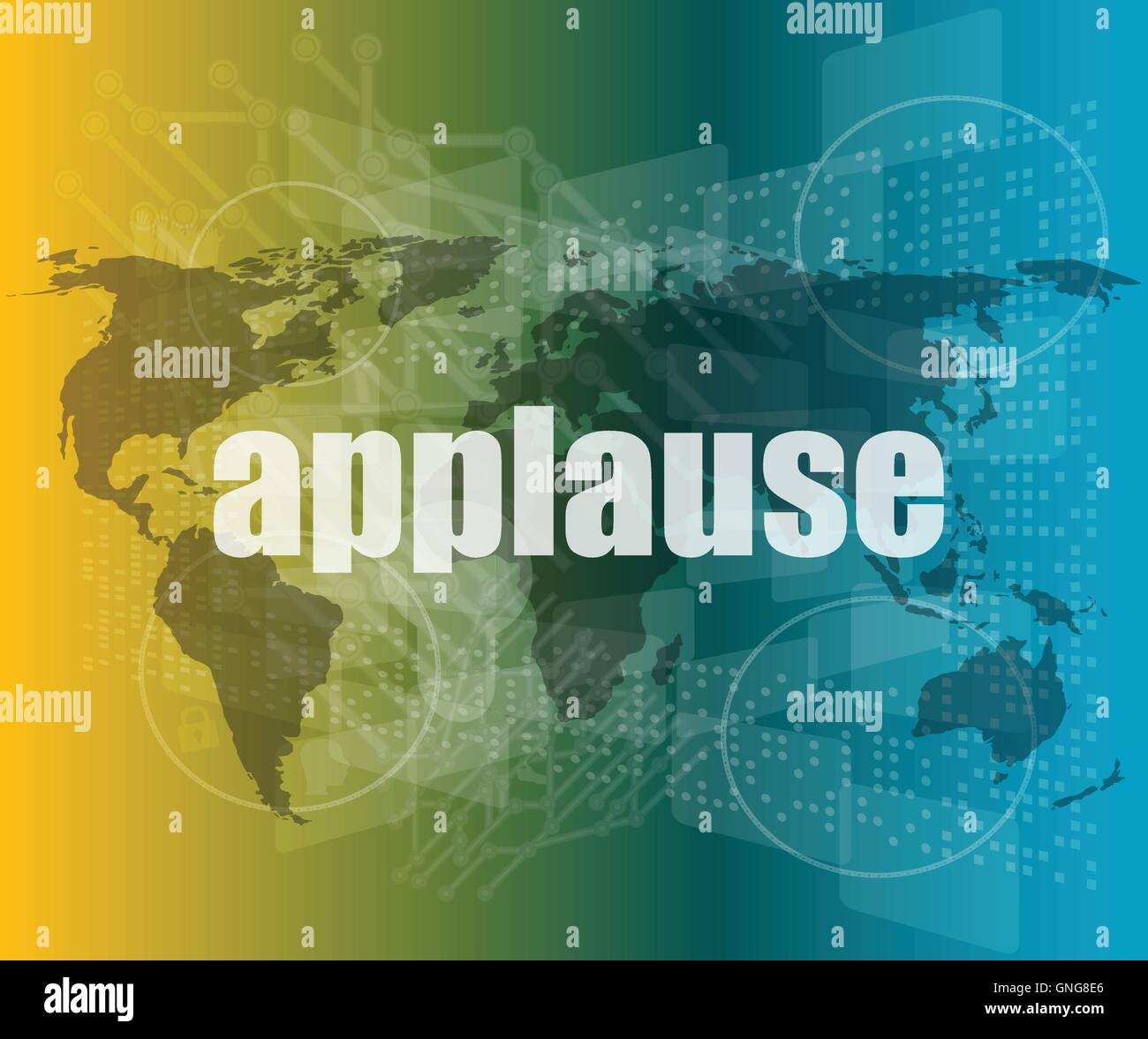 business concept: applause words on digital screen, 3d vector quotation ...