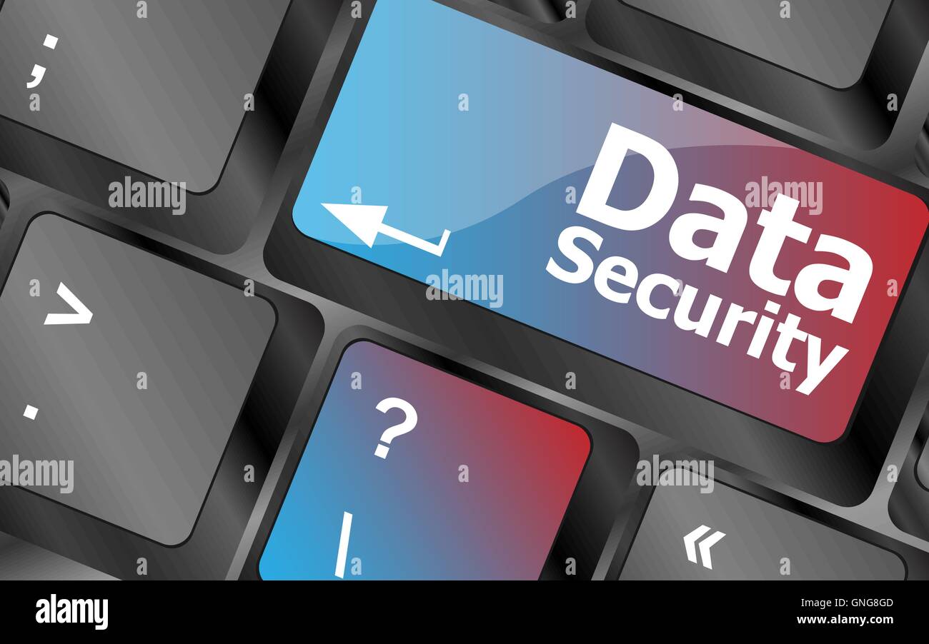 data security word with icon on keyboard button . keyboard keys. vector ...