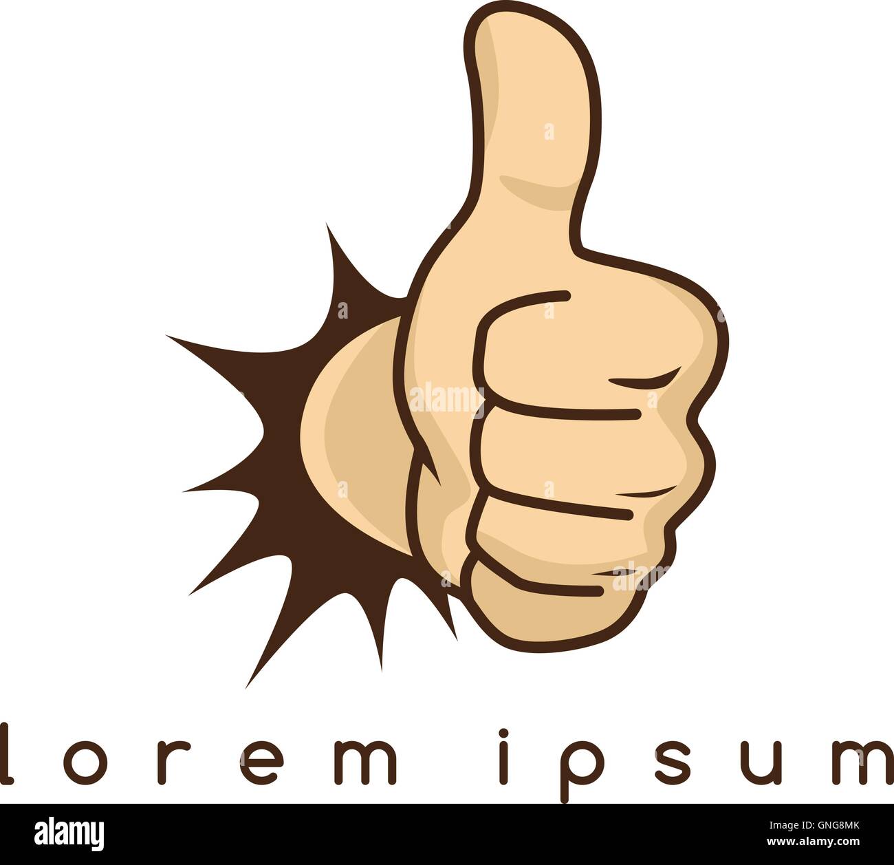 Thumb up gesture of cartoon character hand Stock Vector Images - Alamy