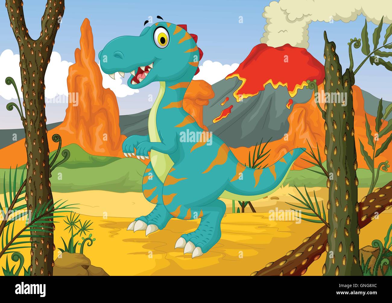 Funny dinosaur head cartoon hi-res stock photography and images - Alamy