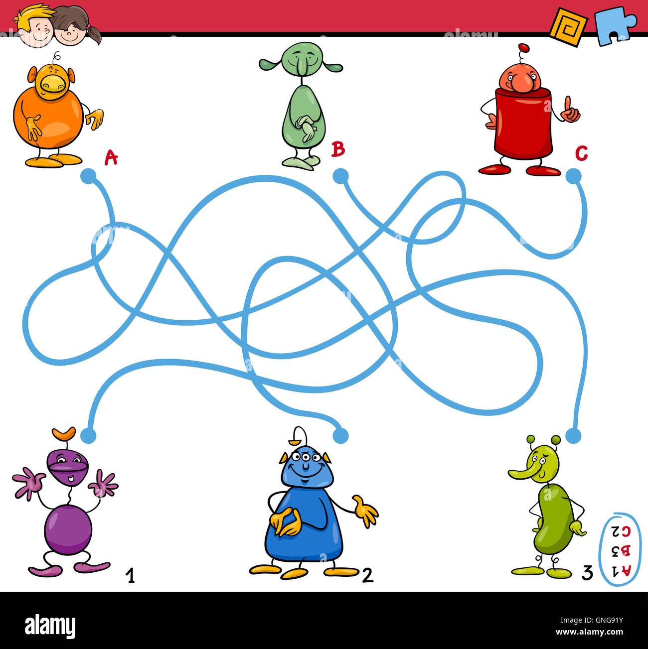 Path maze activity kids hi-res stock photography and images - Alamy