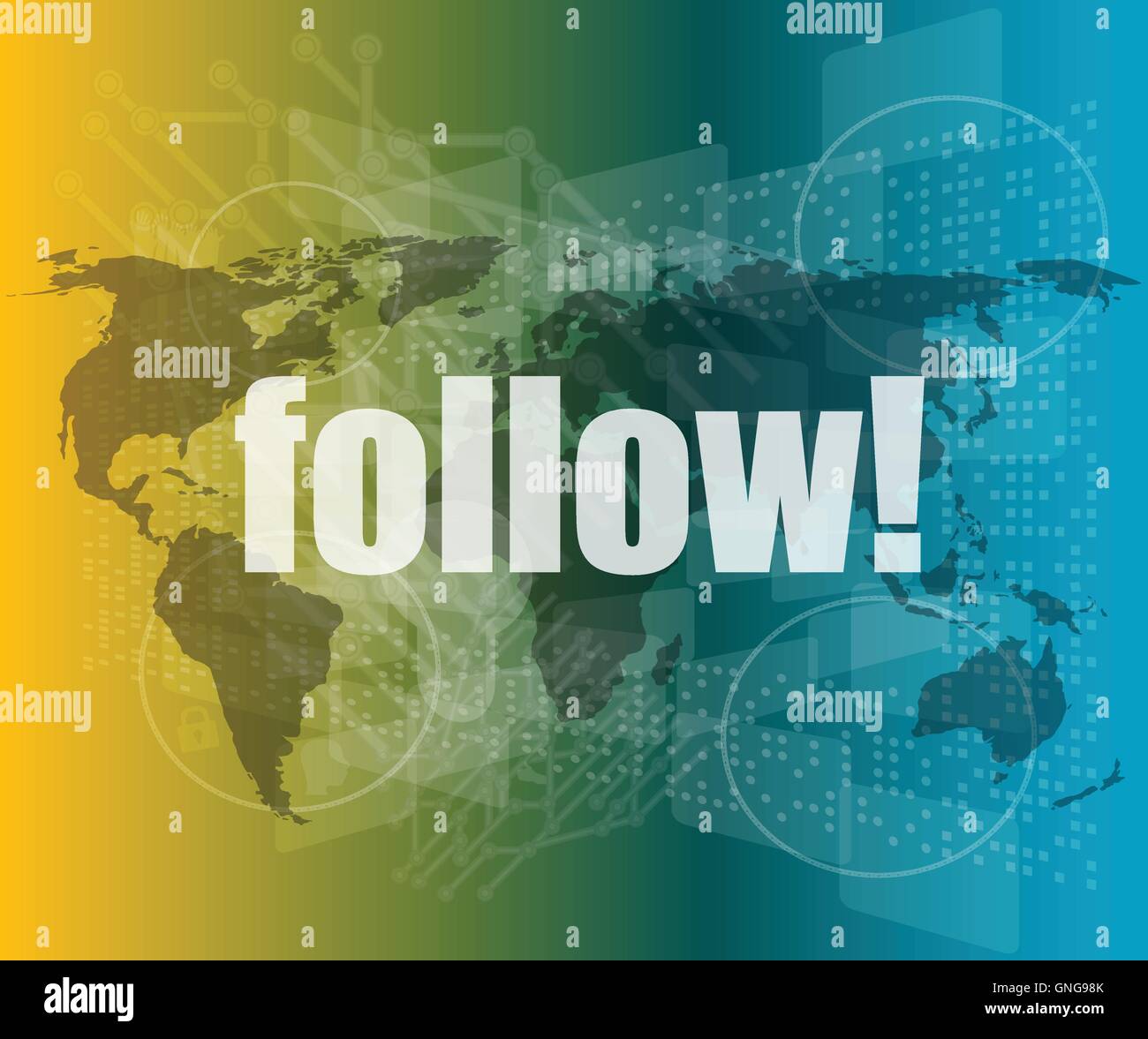Social media concept: words Follow on digital background vector ...