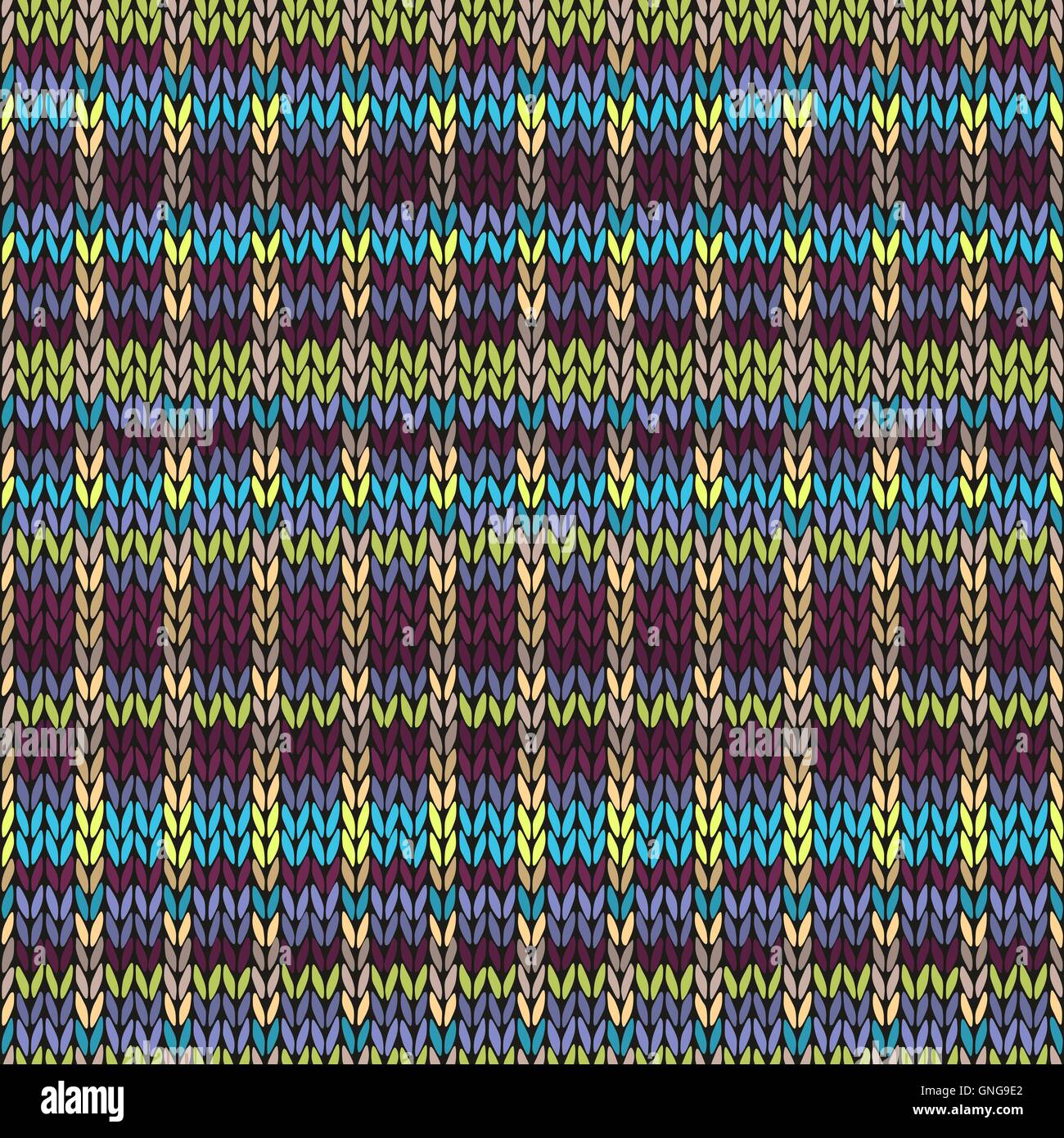 Seamless knitted pattern. Multicolored repeating tribal template Stock ...