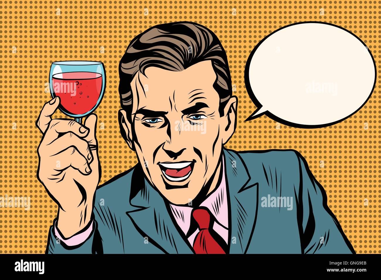 Toast man glass of wine Stock Vector Image & Art - Alamy