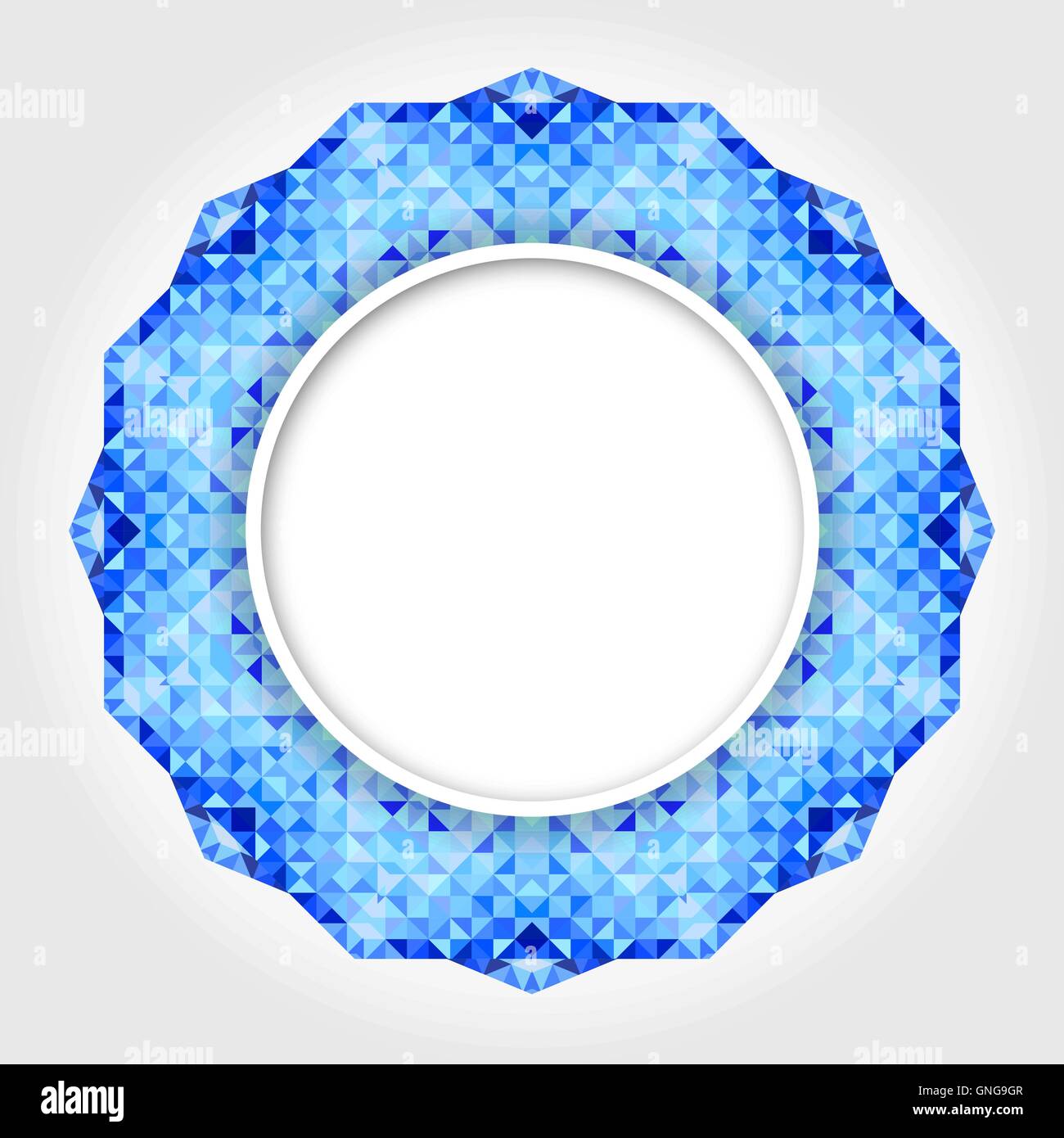 Abstract White Round Frame with Blue Digital Border Stock Vector Image ...