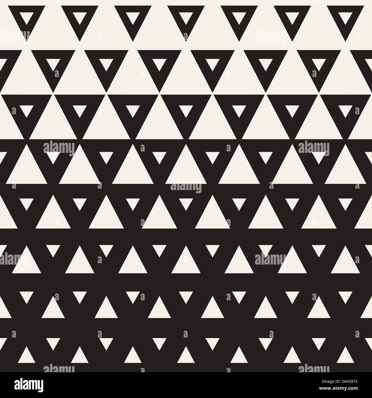 Vector Seamless Black and White Triangle Halftone Geometric Pattern ...