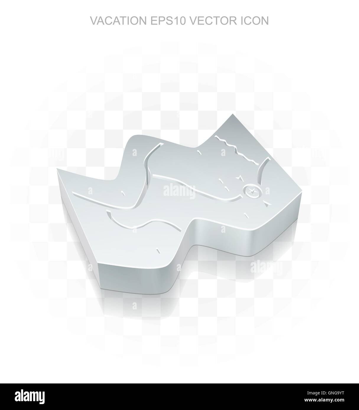 Map navigation 3d silver icon hi-res stock photography and images - Alamy