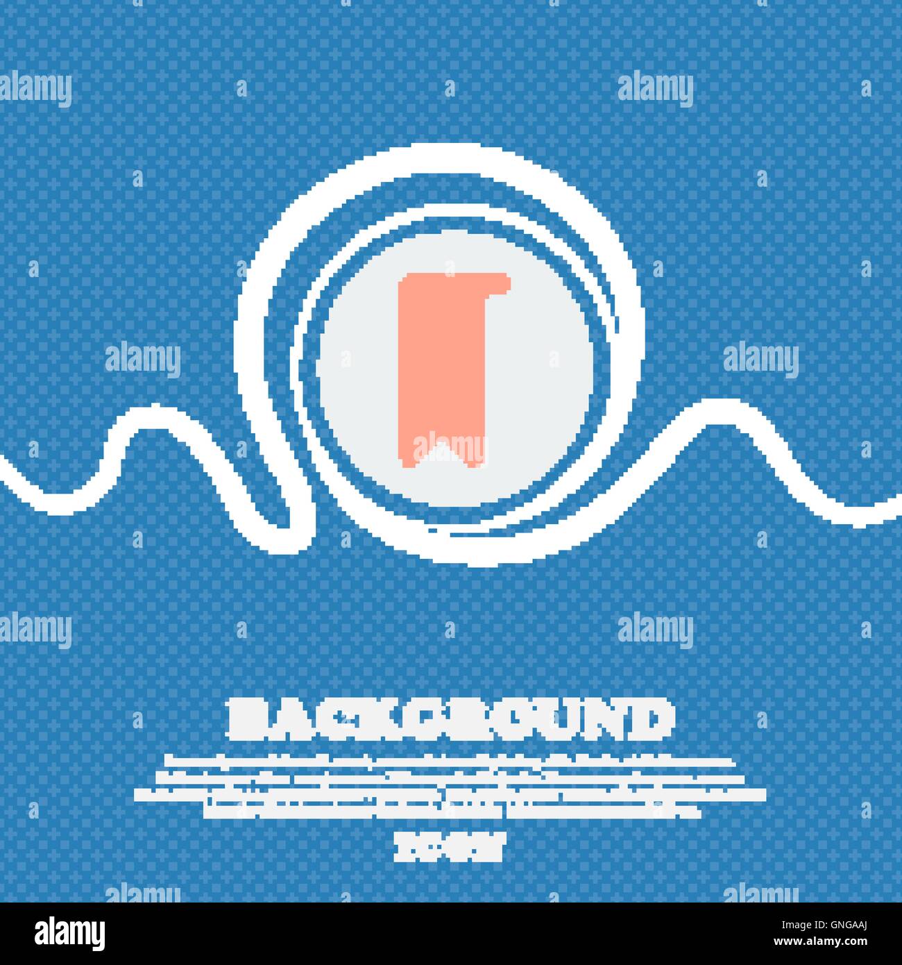 bookmark sign icon. Blue and white abstract background flecked with ...