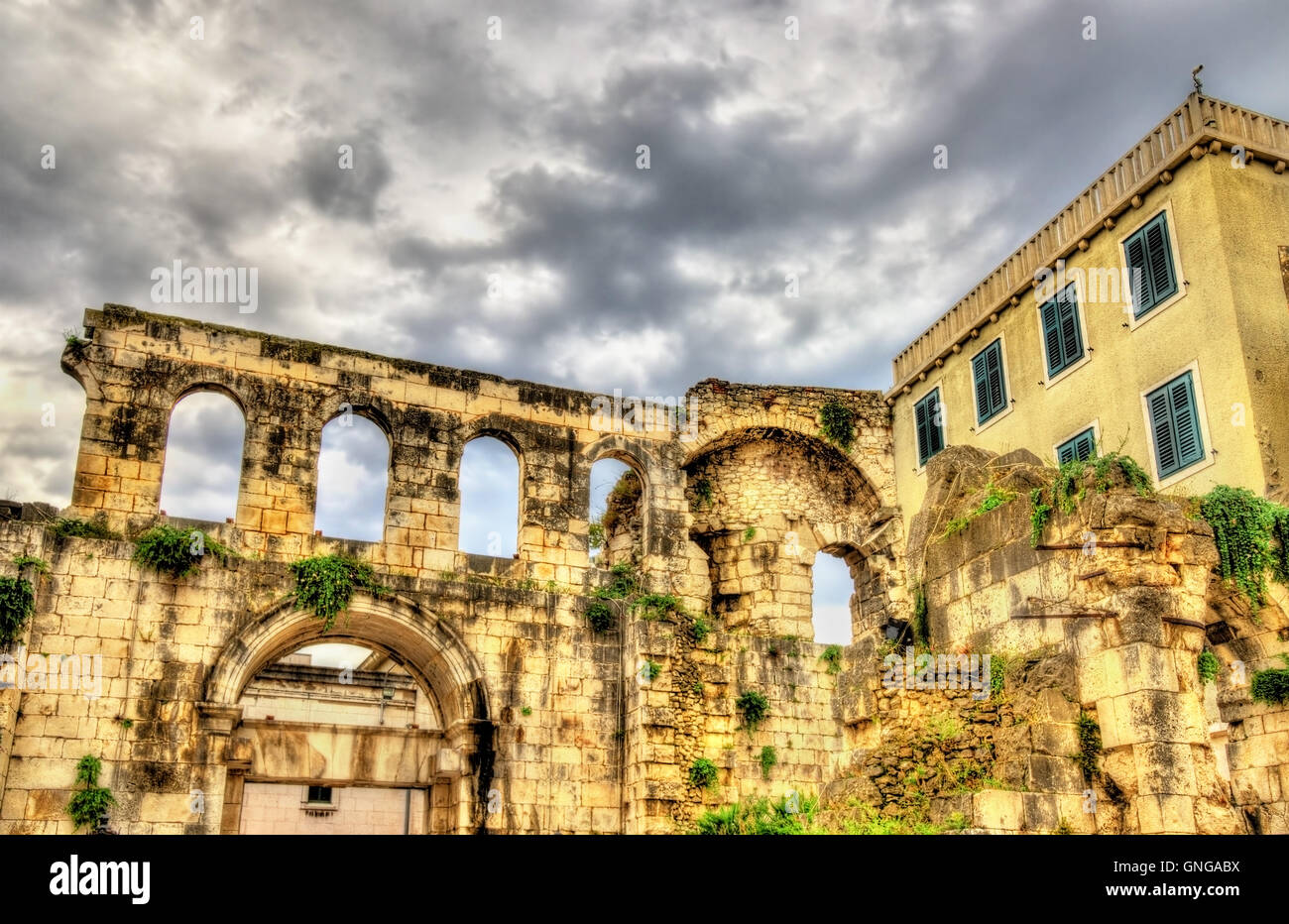 Ancient ruins in Diocletian Palace - Split, Croatia Stock Photo - Alamy