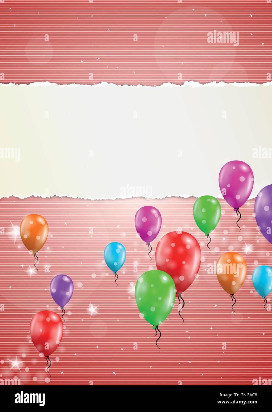 backgroud with balloons and torn paper Stock Vector Image & Art - Alamy