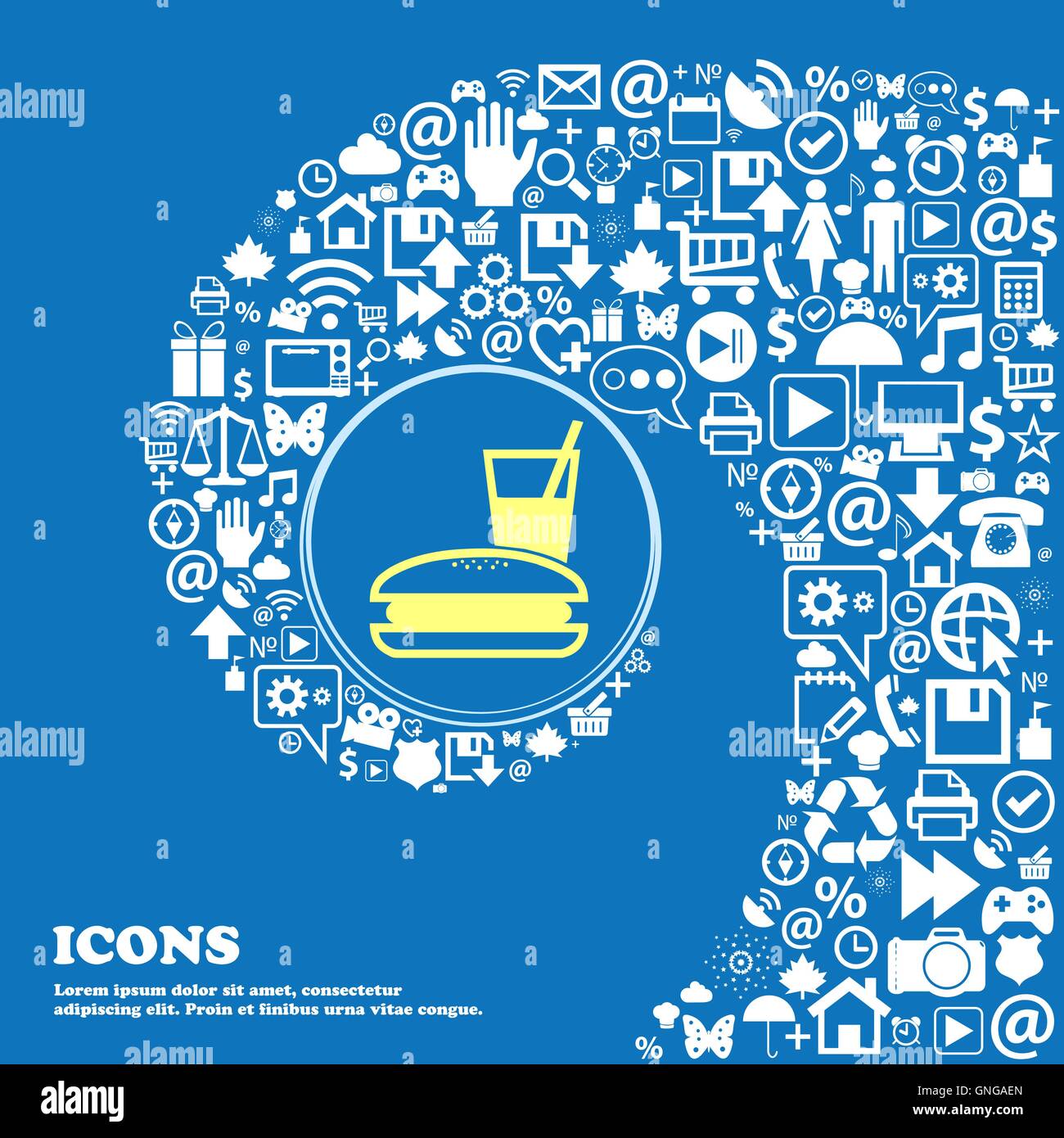 lunch box sign symbol. Nice set of beautiful icons twisted spiral into ...