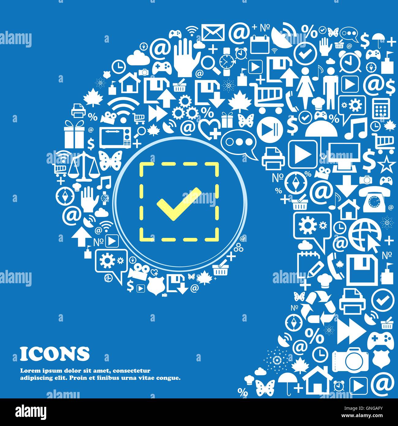 Check mark, tik sign icon . Nice set of beautiful icons twisted spiral ...