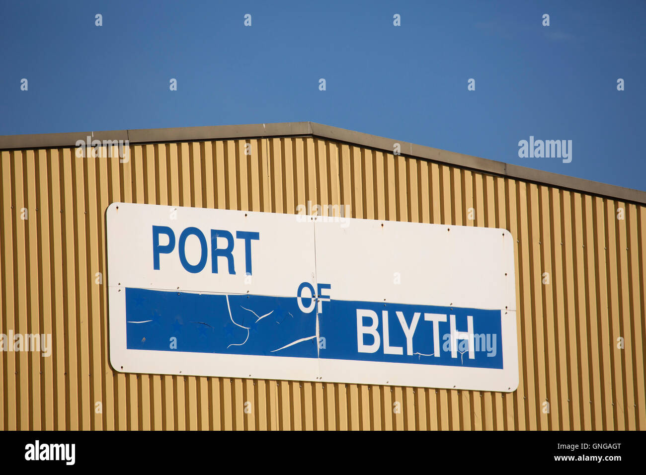A sign for the Port of Blyth, the venue of the North Sea Tall Ships ...
