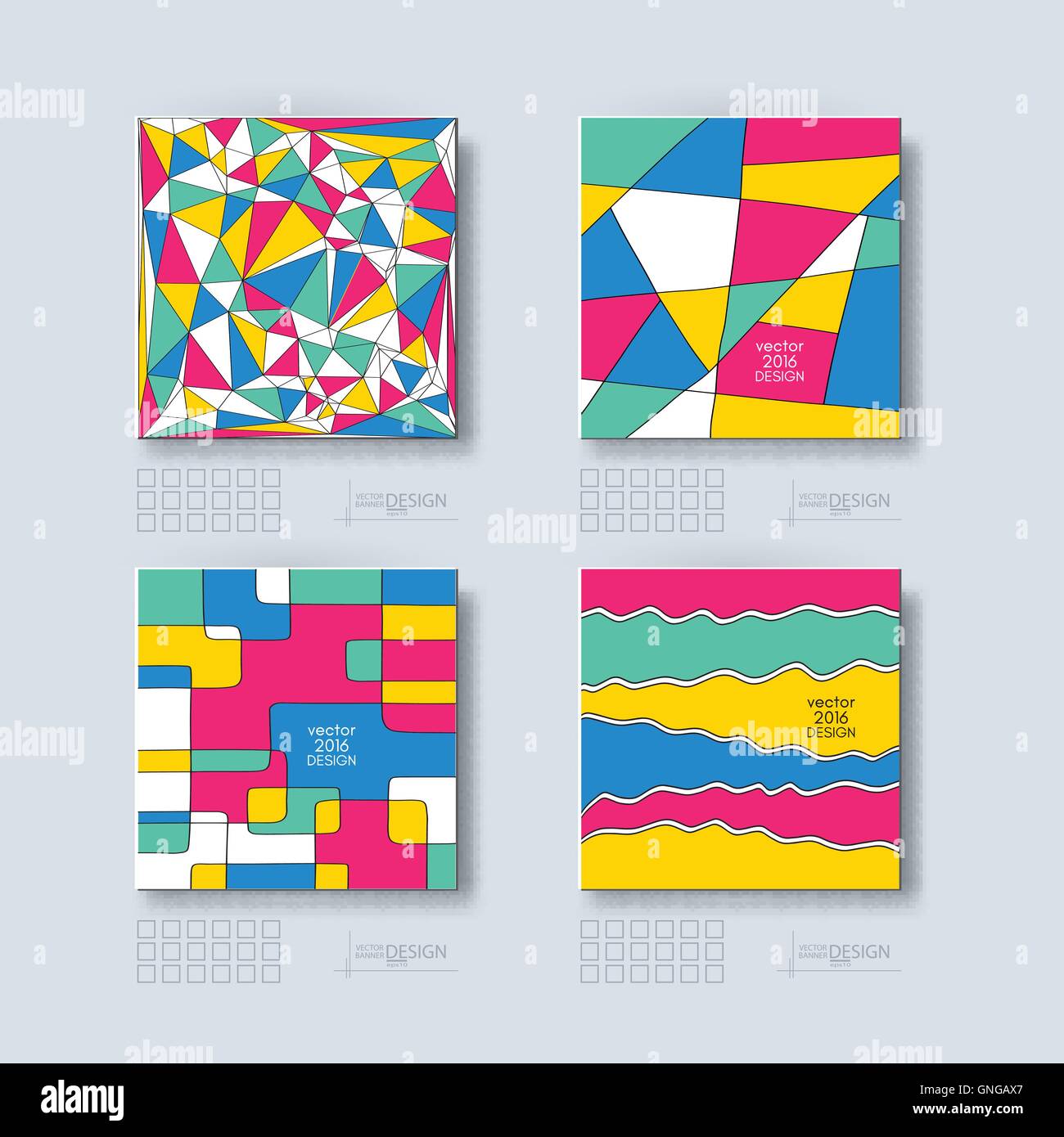 Yellow blue geometric paper Stock Vector Images - Alamy
