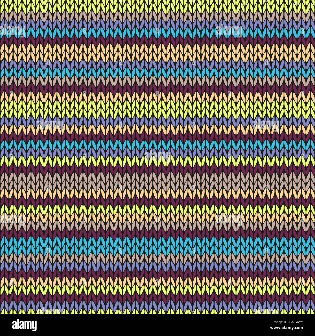Seamless knitted pattern. Multicolored repeating tribal template Stock ...