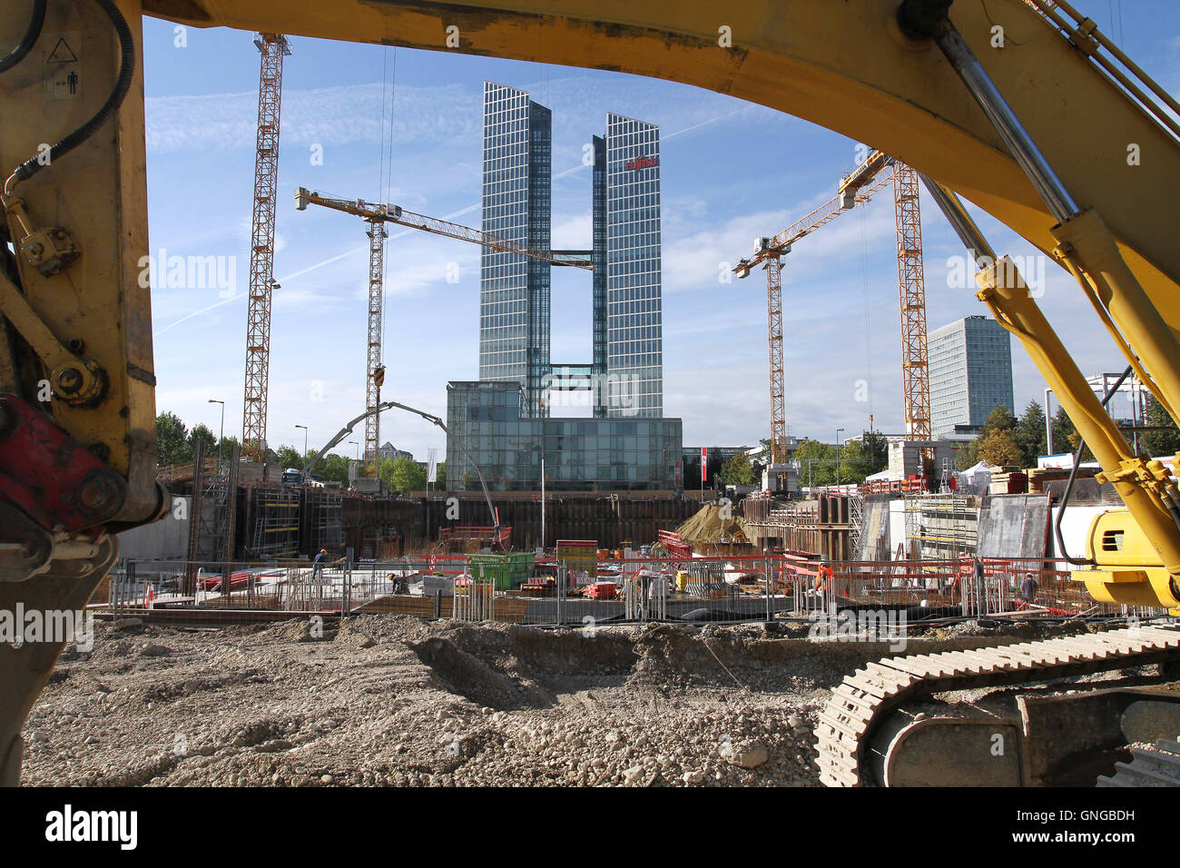 Construction site for the new Microsoft headquarters in Munich, 2014 ...