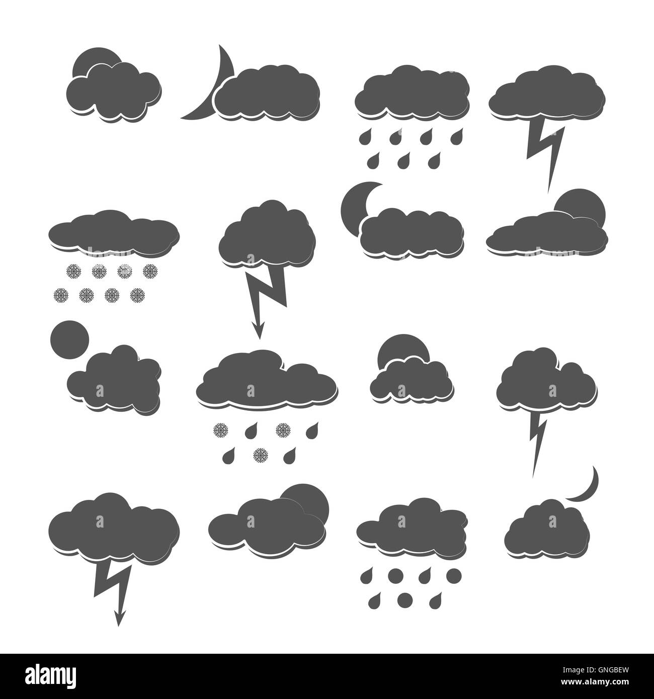 Weather icons, vector illustration Stock Vector Image & Art - Alamy