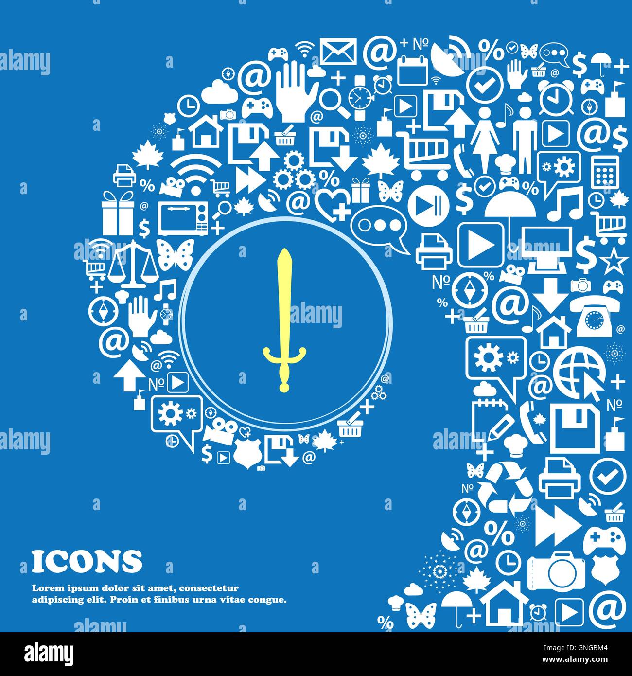 the sword sign symbol. Nice set of beautiful icons twisted spiral into ...