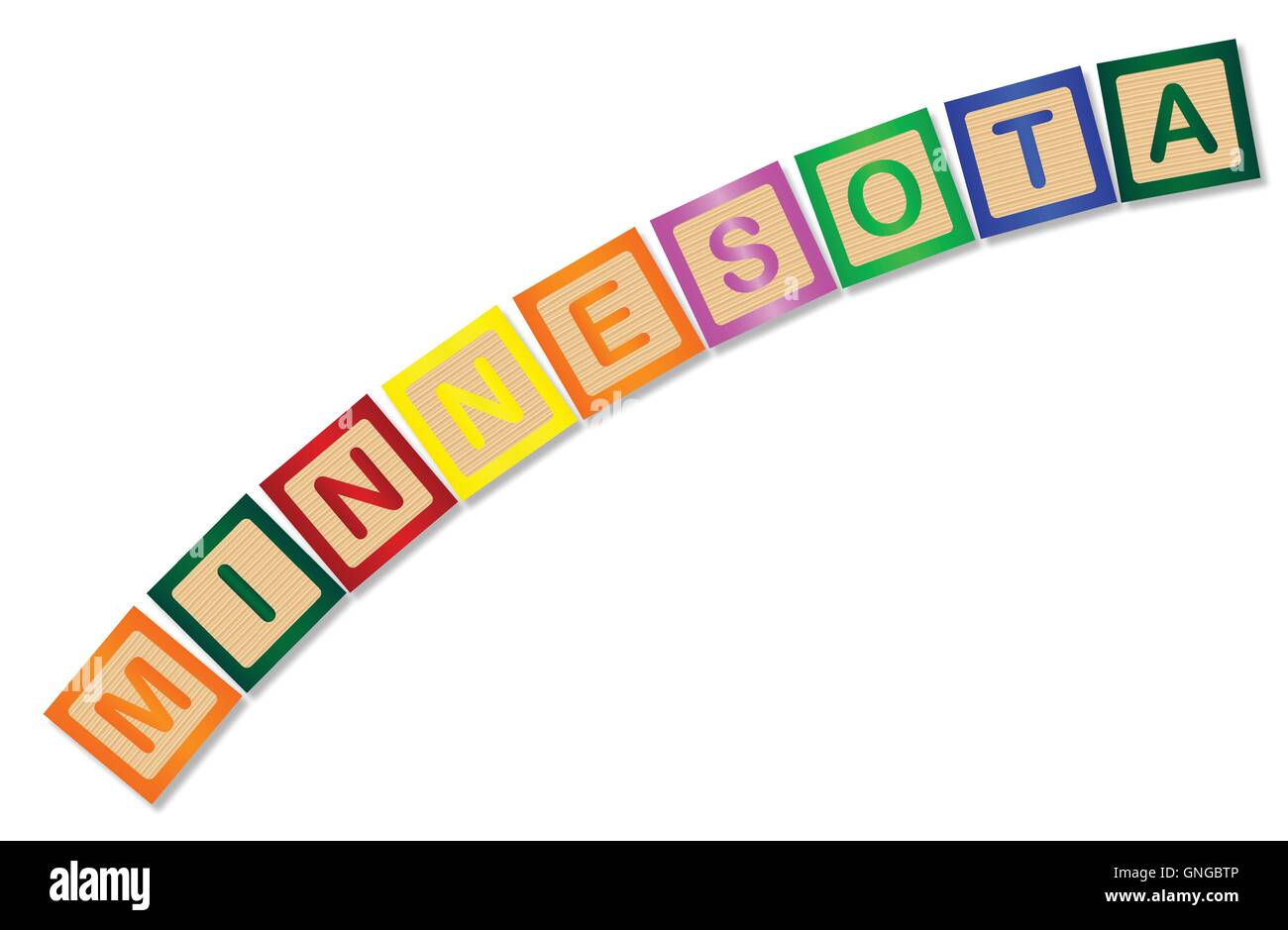 Minnesota Wooden Block Letters Stock Vector Image & Art - Alamy