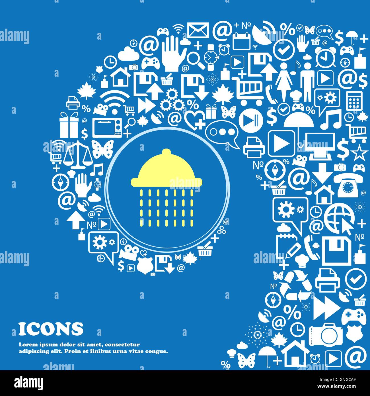 shower sign symbol. Nice set of beautiful icons twisted spiral into the ...