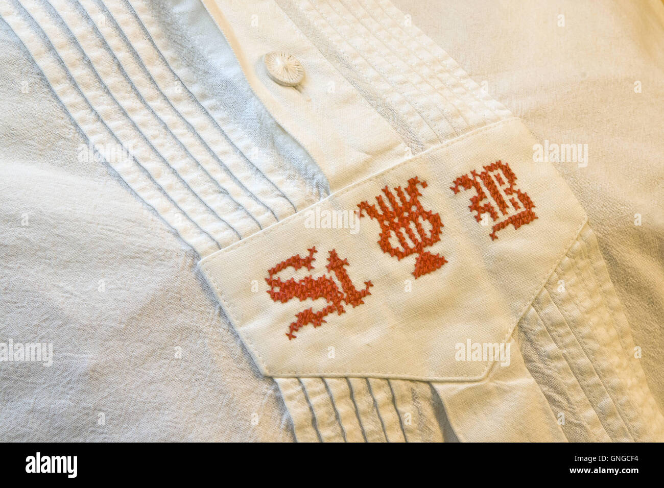 Monogram embroidery hi-res stock photography and images - Alamy
