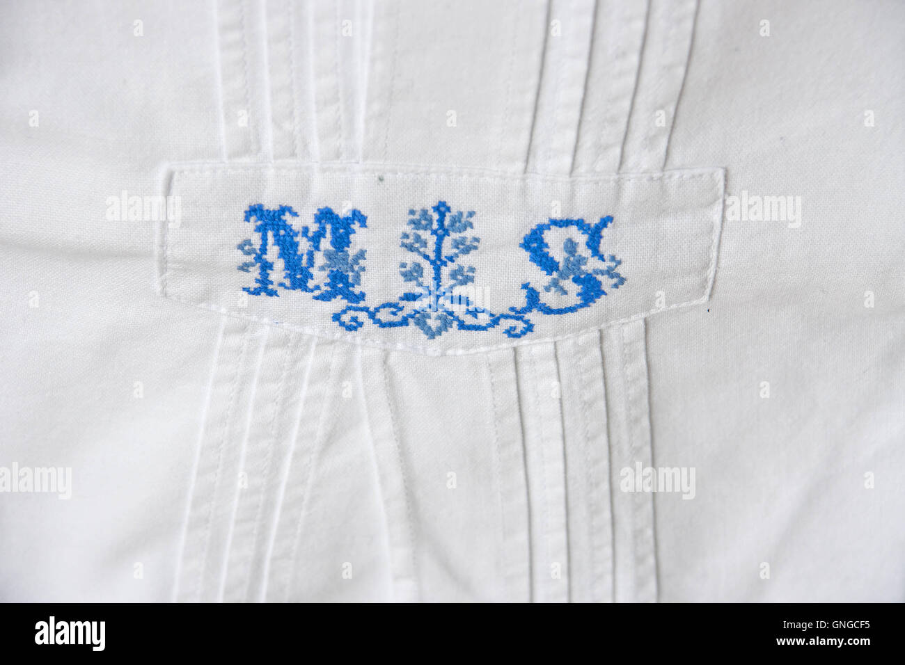 Monogram embroidery hi-res stock photography and images - Alamy
