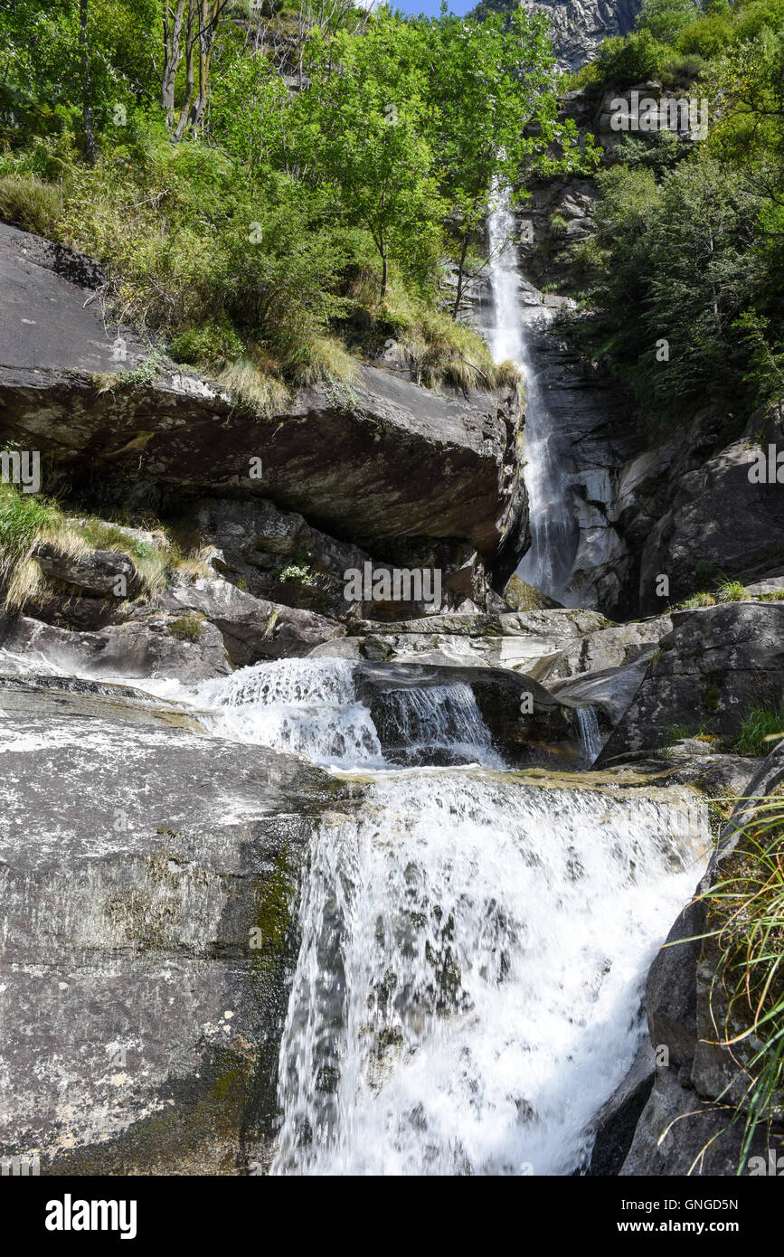 Santa Petronilla waterfalls at Biasca on Cantone Ticino, Switzerland ...