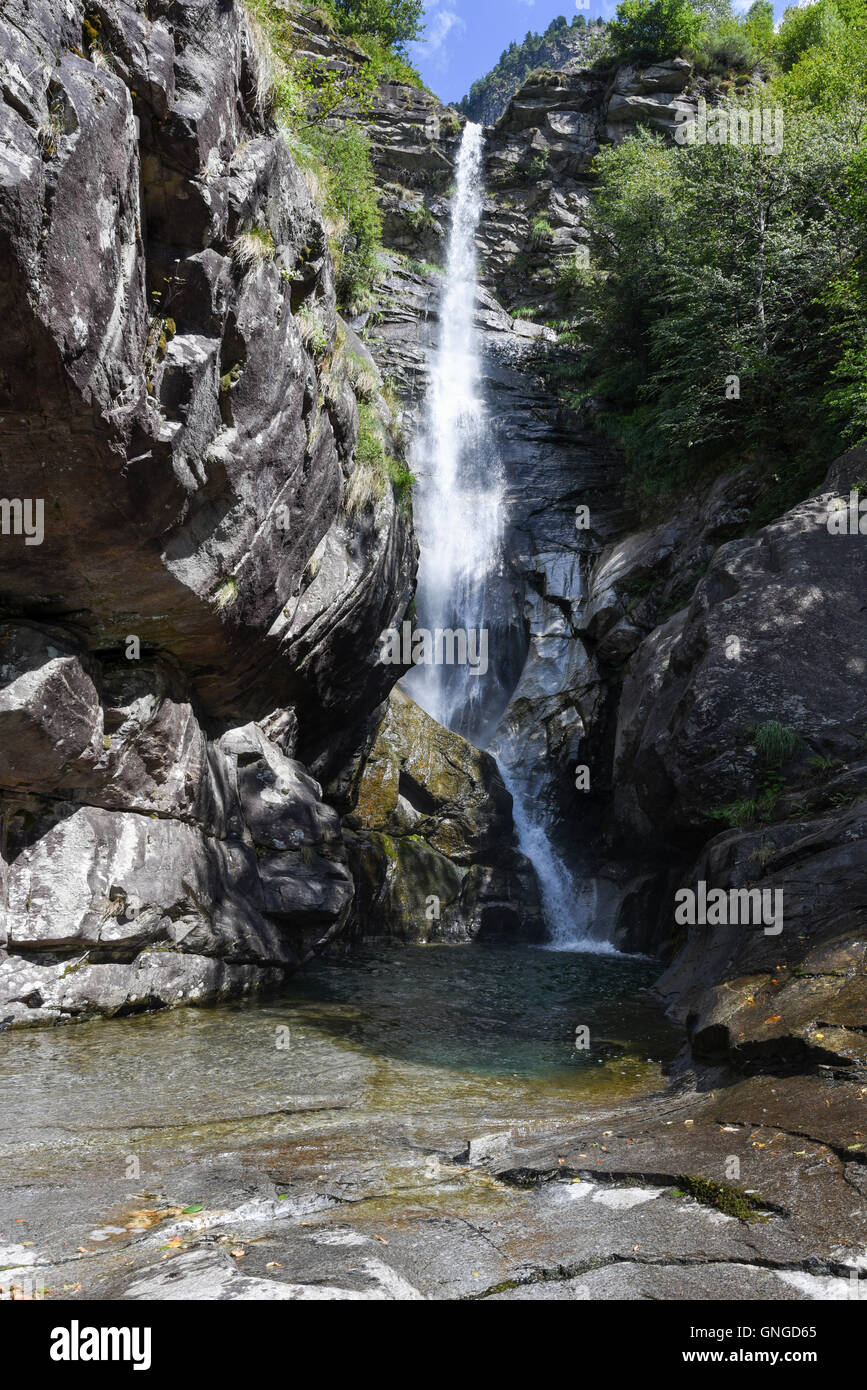 Santa Petronilla waterfalls at Biasca on Cantone Ticino, Switzerland ...