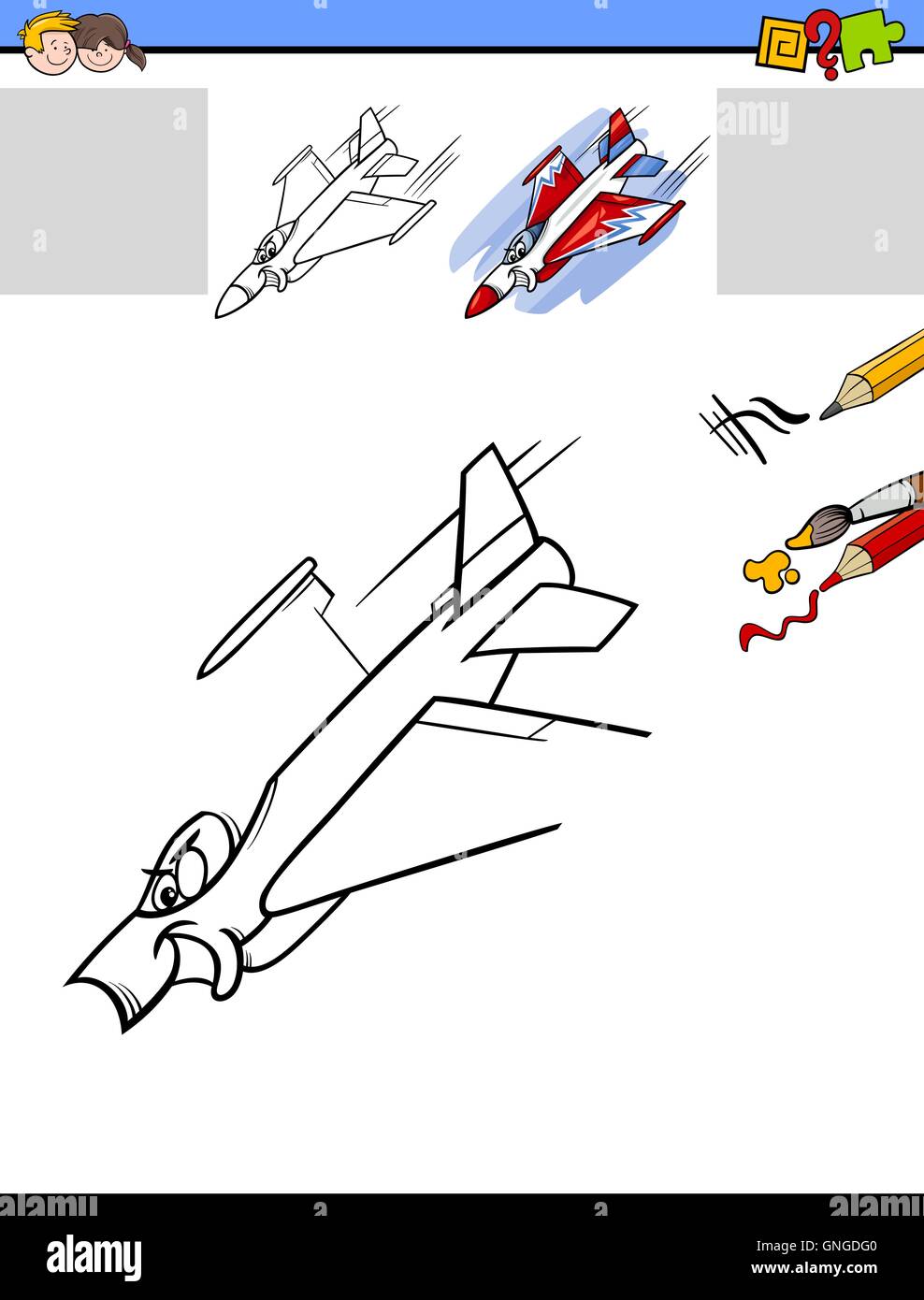 draw and color activity task Stock Vector Image & Art - Alamy