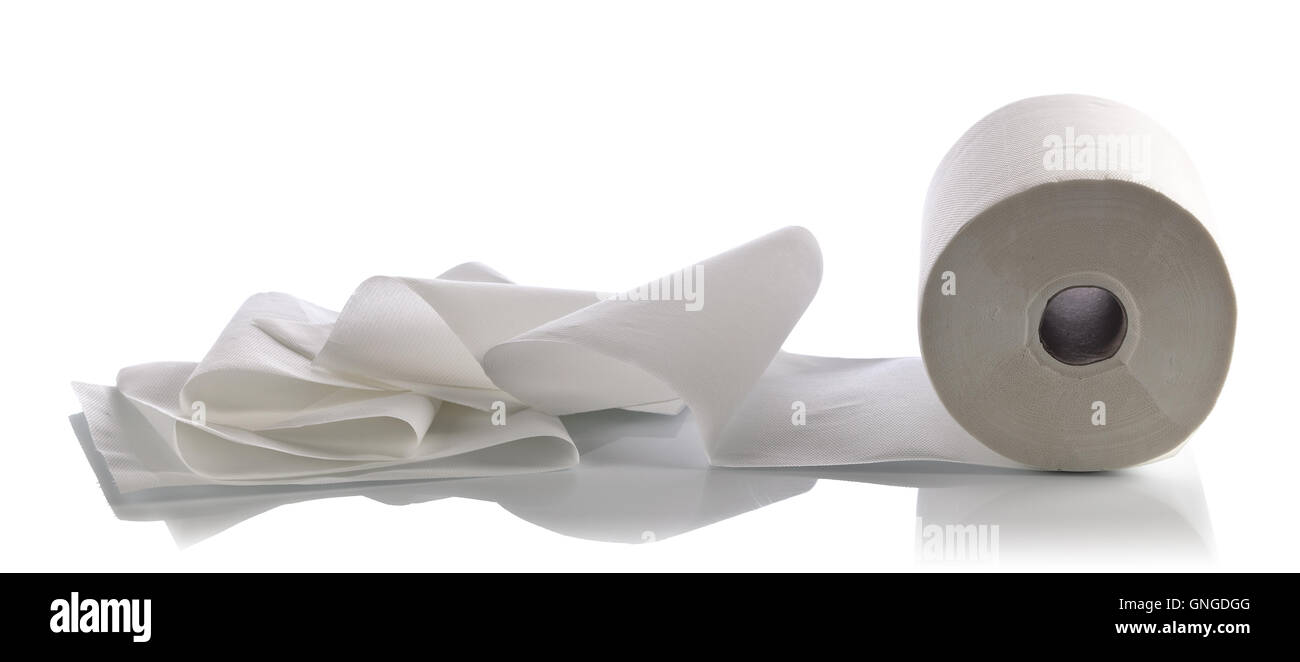 Paper towel isolated on a white background Stock Photo - Alamy