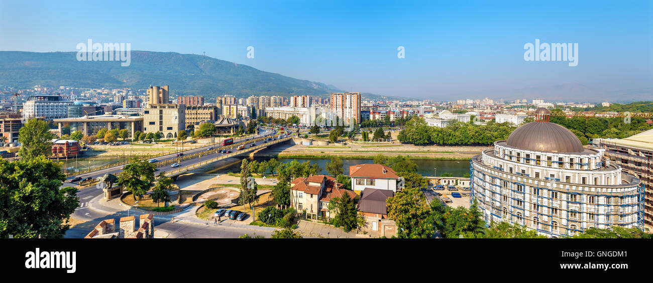 Panorama of Skopje from the fortress - Macedonia Stock Photo - Alamy